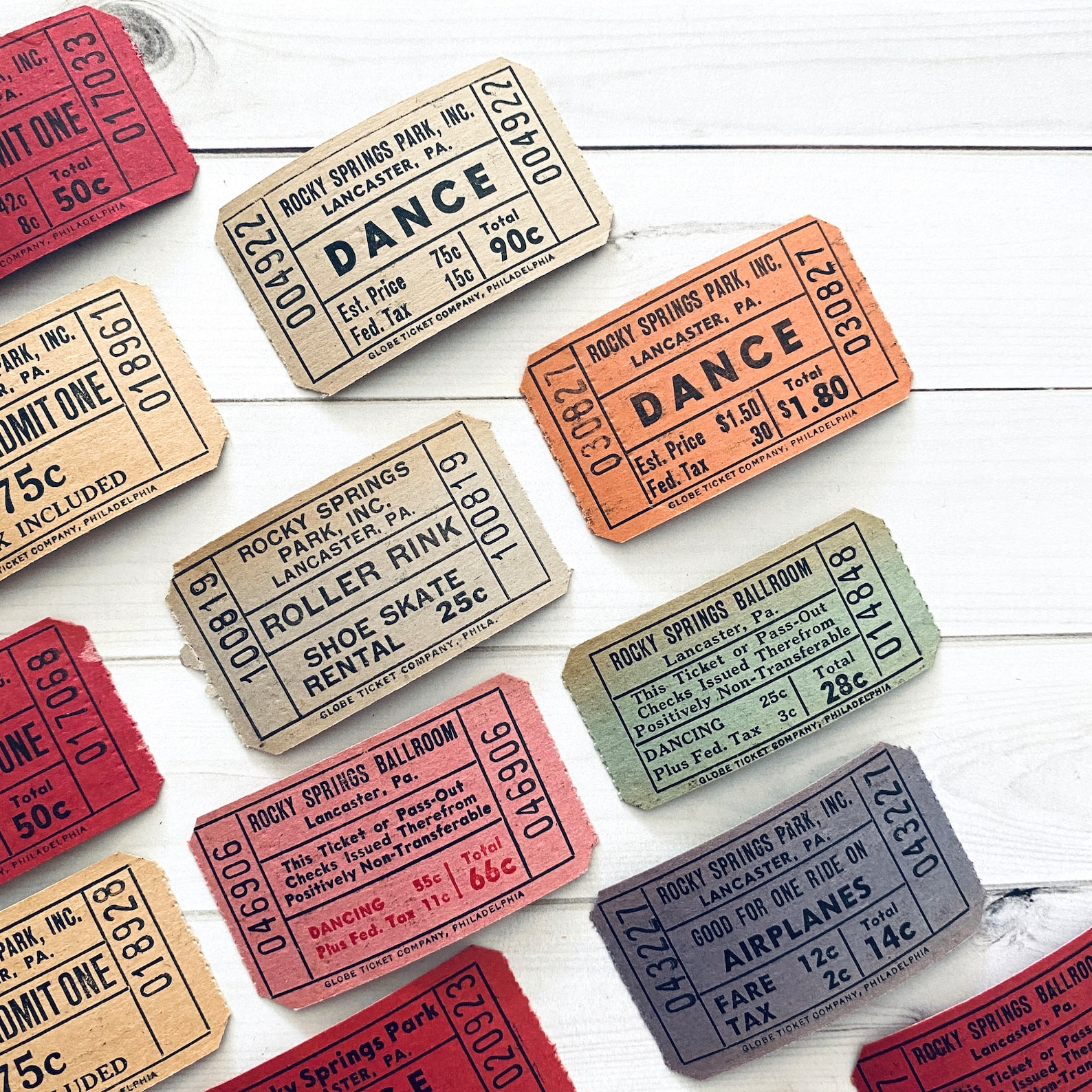 Vintage Tickets 23 Tickets Vintage Stage Tickets, Dance Theater Roller ...
