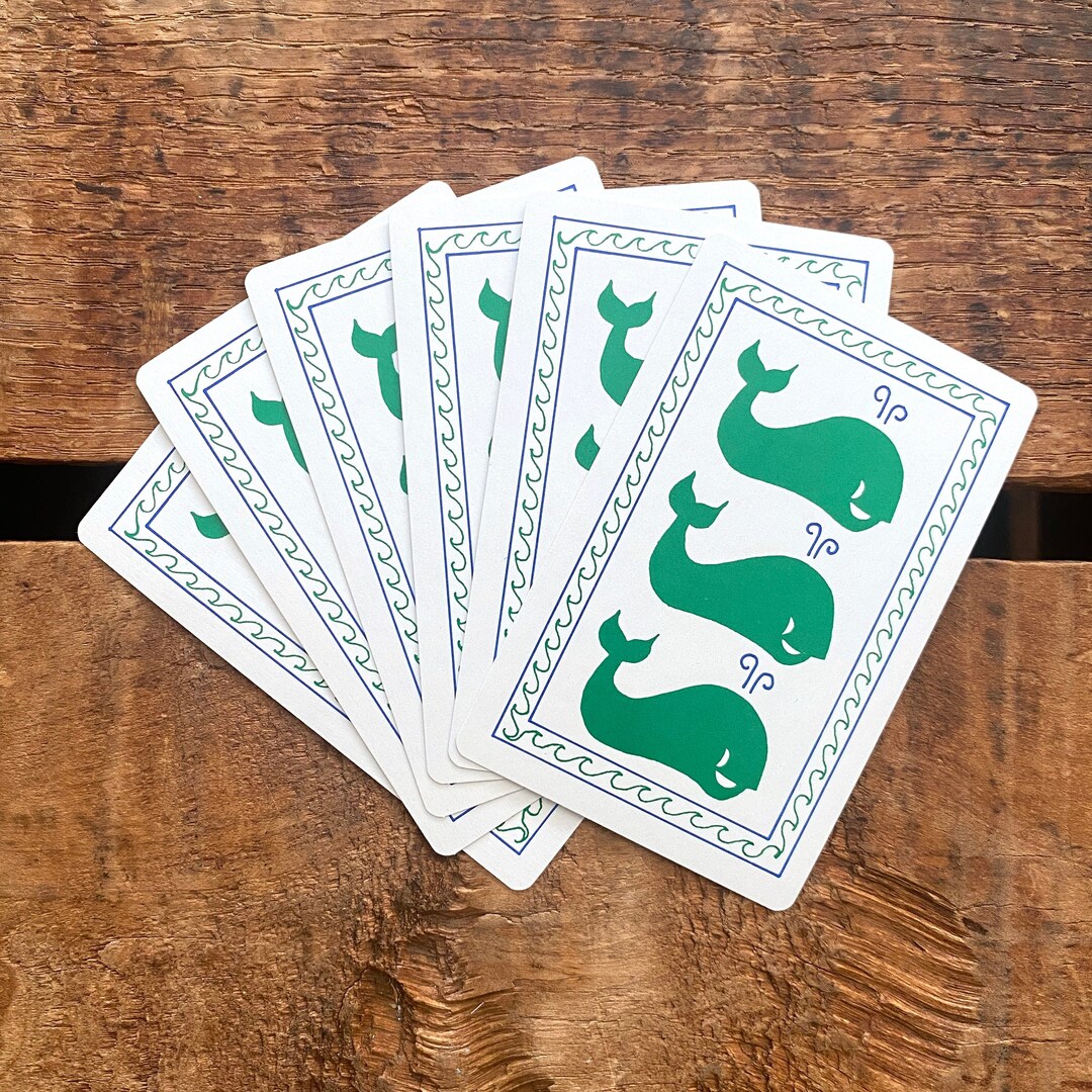 Vintage Whale Playing Cards - Set of 6 - Scrapbooking Paper Ephemera ...