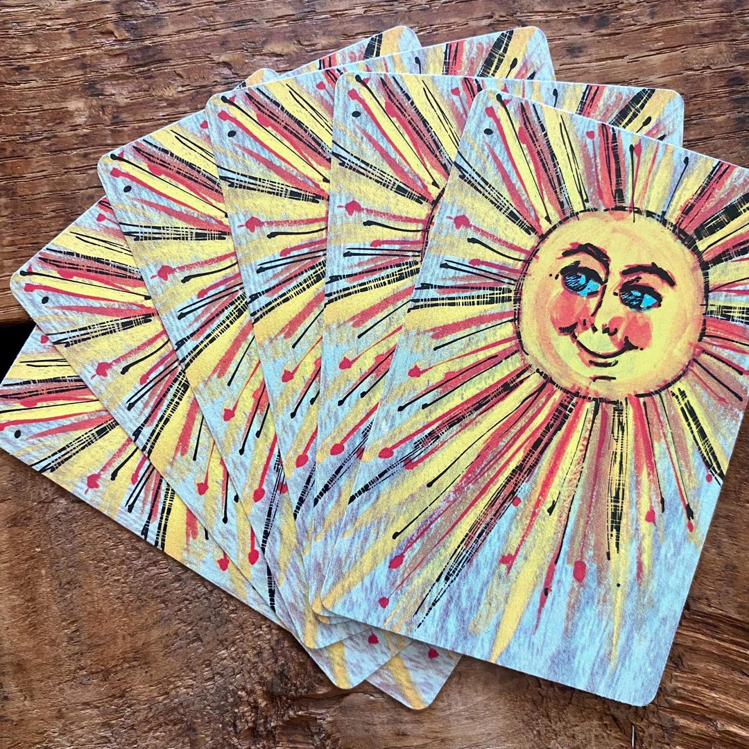 Vintage Kitsch Summer Sun Playing Cards - Set of 6 - Etsy