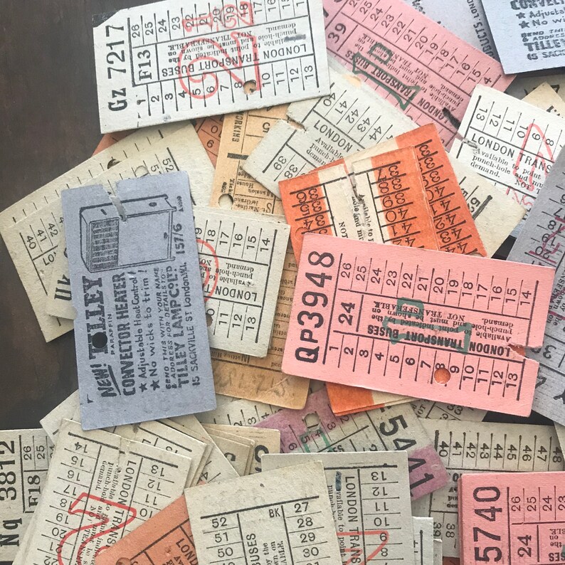 Vintage Bus Tickets Set of 20 Vintage Tickets Vintage | Etsy