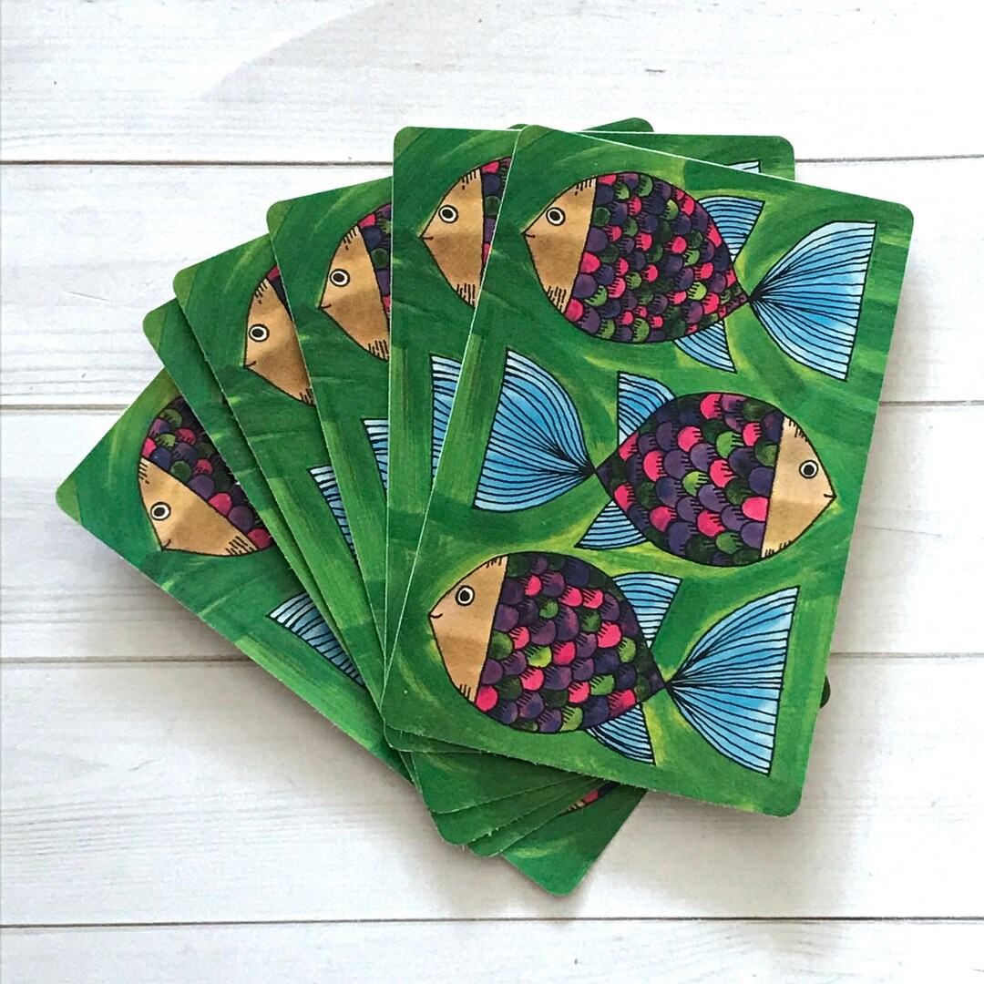 Vintage Fish Playing Cards - Set of 6 - Vintage Cards, Vintage Fish ...