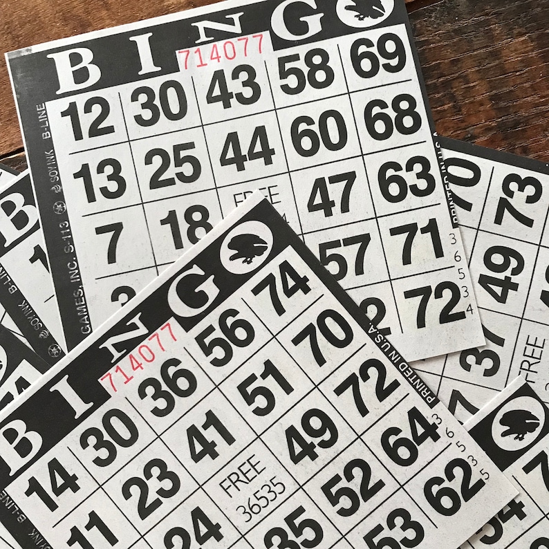 Black Bingo Cards Set of 20 Bingo Sheets Junk Journal | Etsy