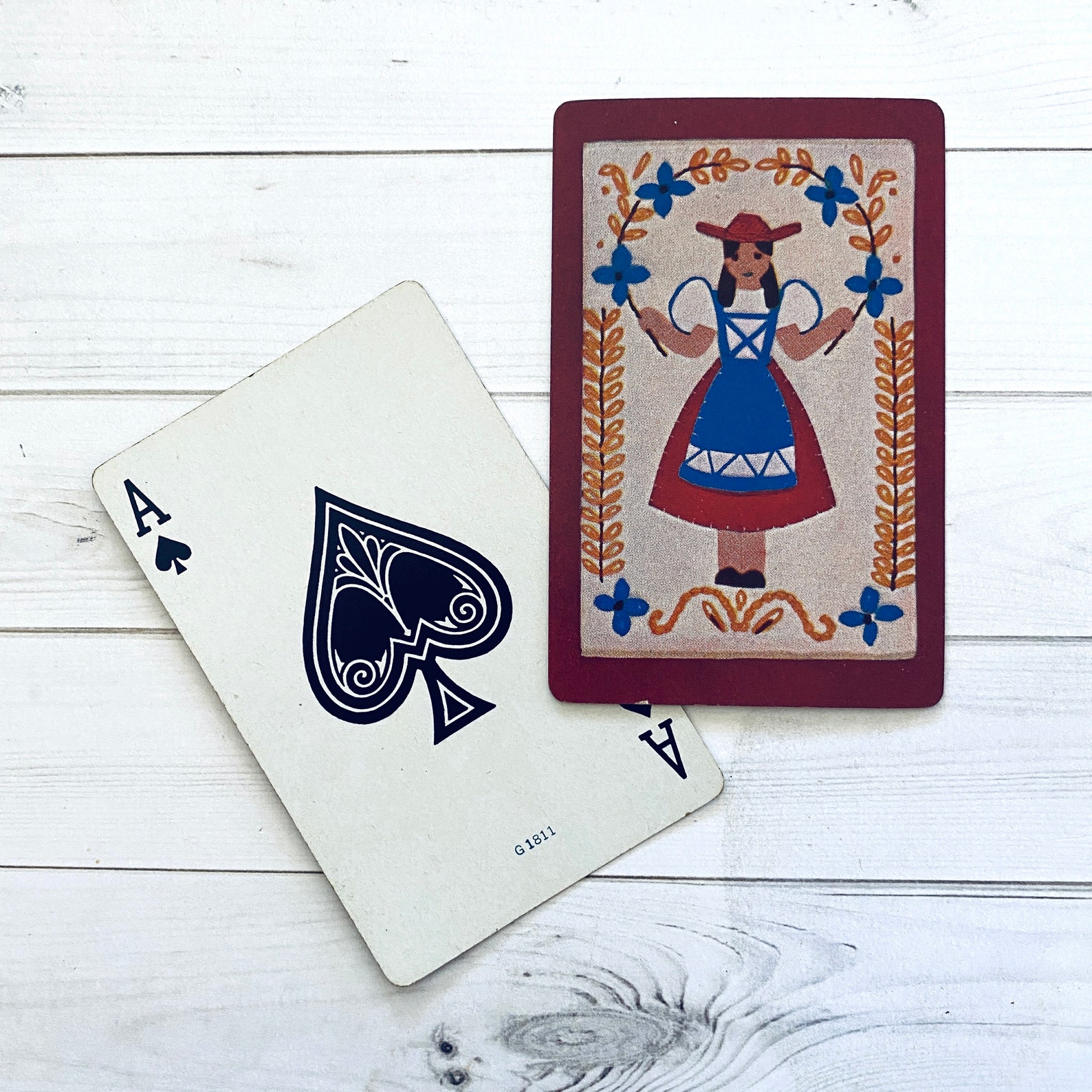 Vintage Playing Cards Set of 6 Country Girl Cards Vintage - Etsy