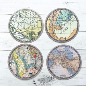 World Map Stickers - Set of 15 - Junk Journal Ephemera Supply - Etsy