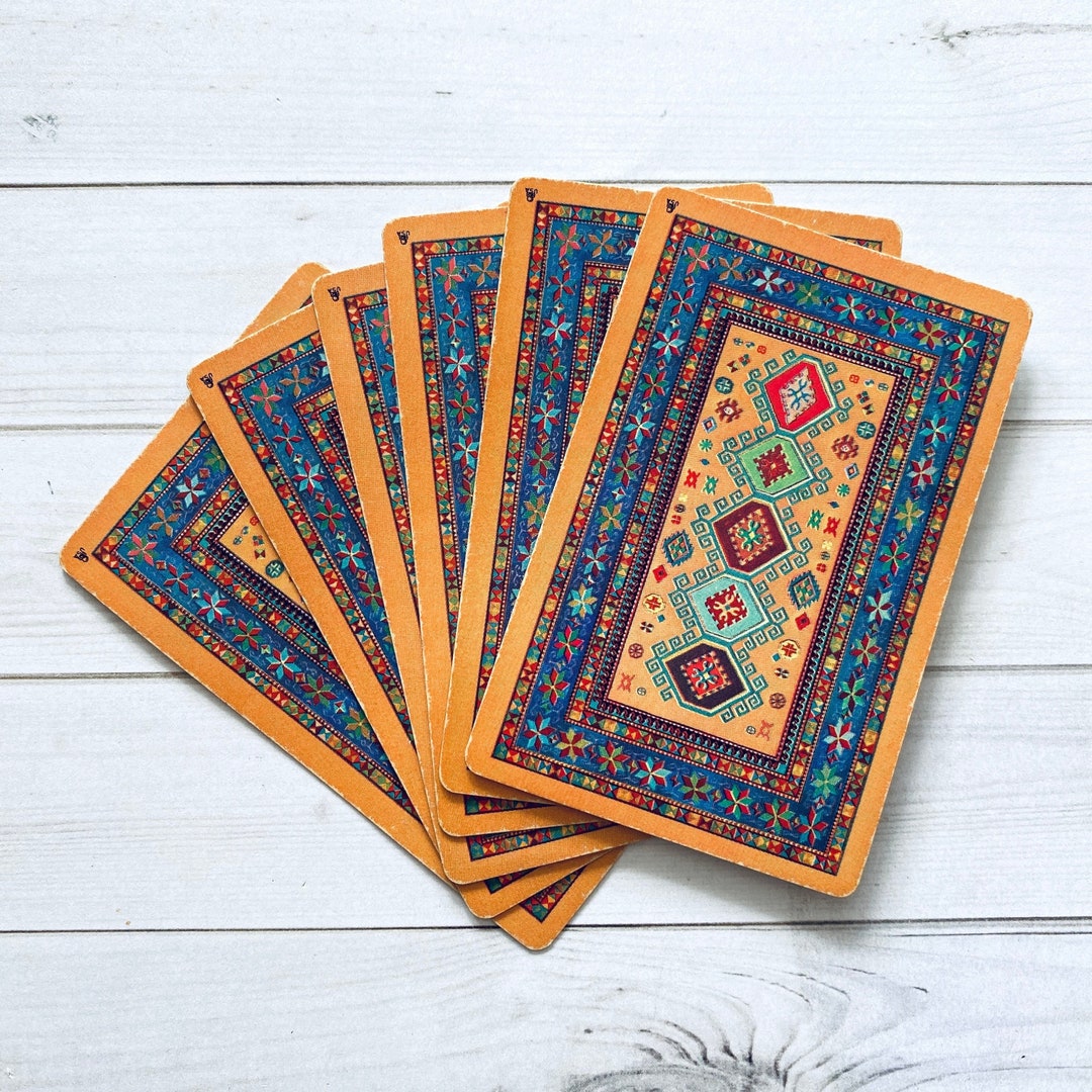 Vintage Playing Cards Set of 6 Vintage Pattern Cards, Retro Kitsch ...
