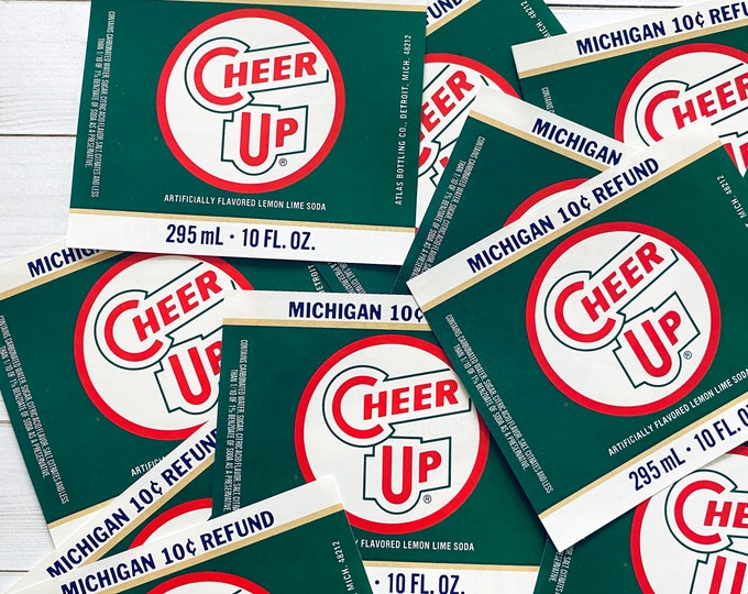 Vintage Cheer up Soda Drink Labels - Set of 5 - Junk Journal Paper ...