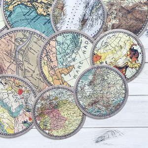 World Map Stickers - Set of 15 - Junk Journal Ephemera Supply - Etsy