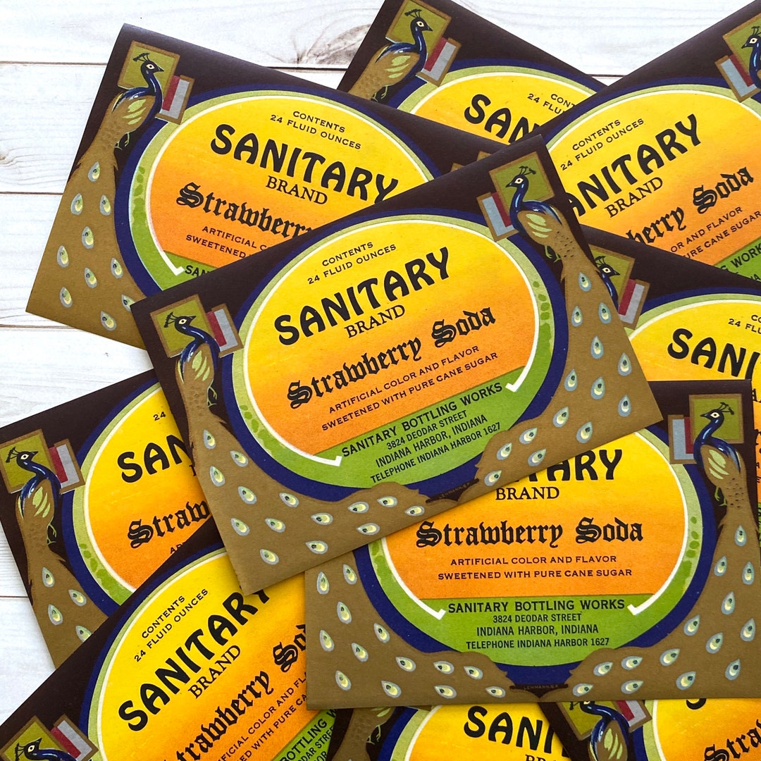 Vintage Soda Labels - Set of 5 - NOS Labels, Junk Journal, Paper ...