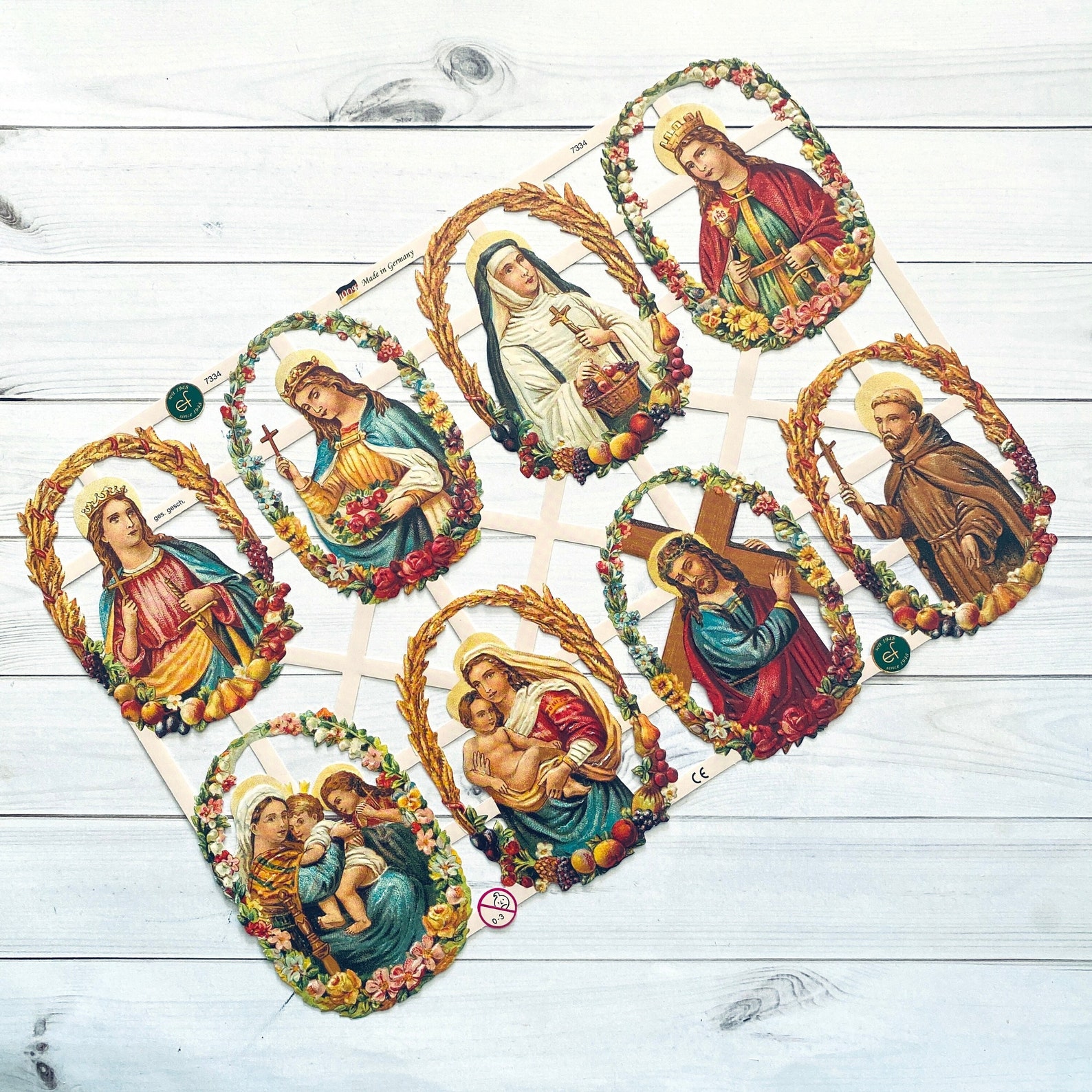 Vintage Style German Scrap Die Cuts: Jesus and Mary Religious Bible ...