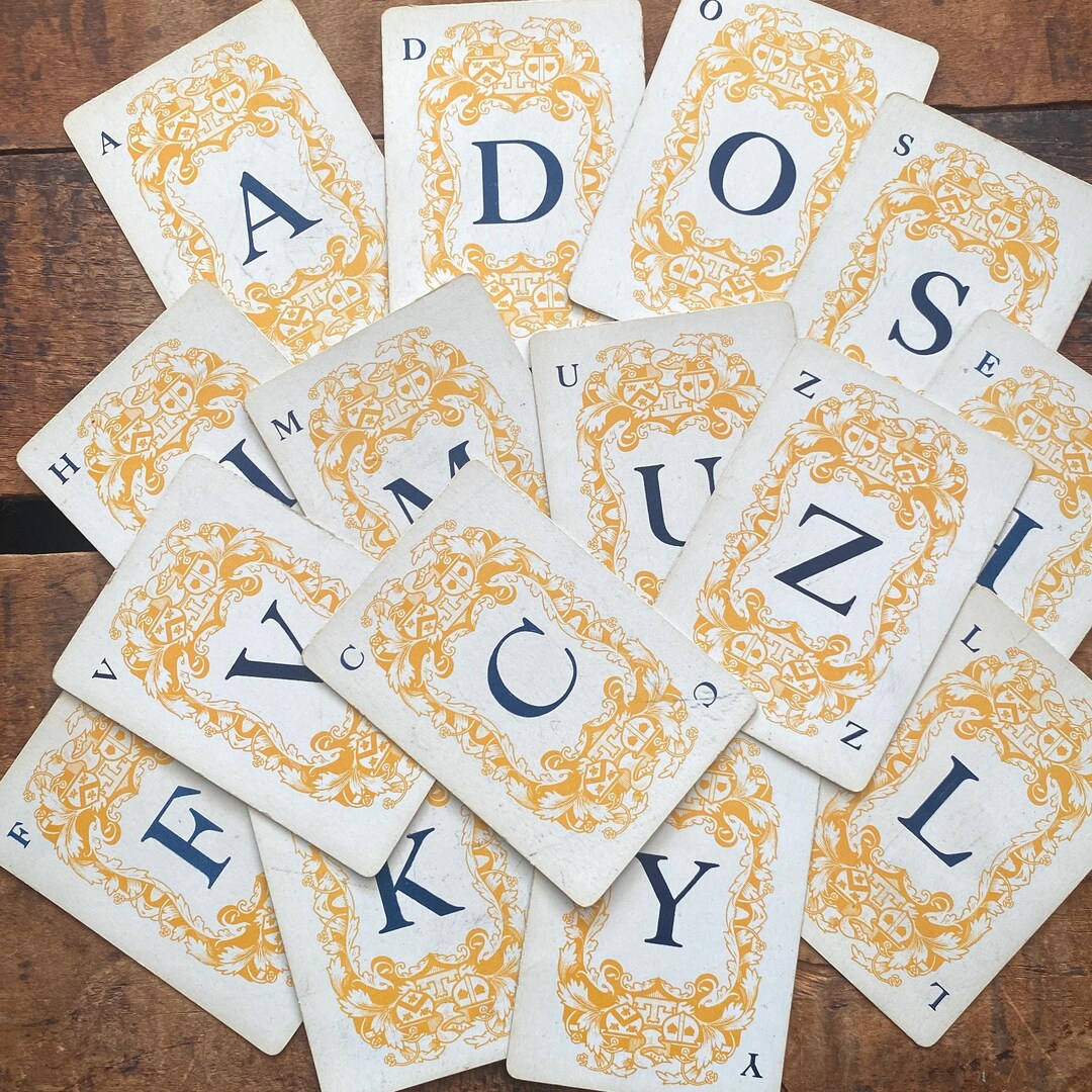 Vintage 1930s Anagrams Crossword Letter Cards - 54 Cards - Alphabet ...