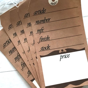 Vintage Paper Tags - Set of 10 - Vintage Paper Ephemera, Junk Journal ...