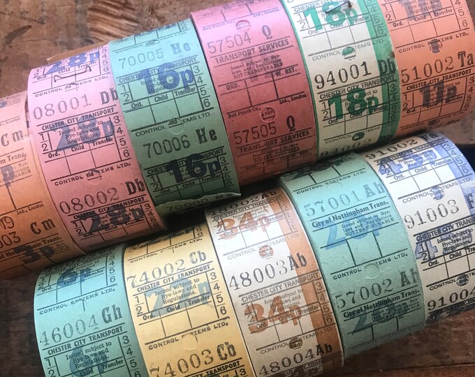 Vintage British Bus Tickets - Set of 55 - Vintage Tickets, Vintage ...