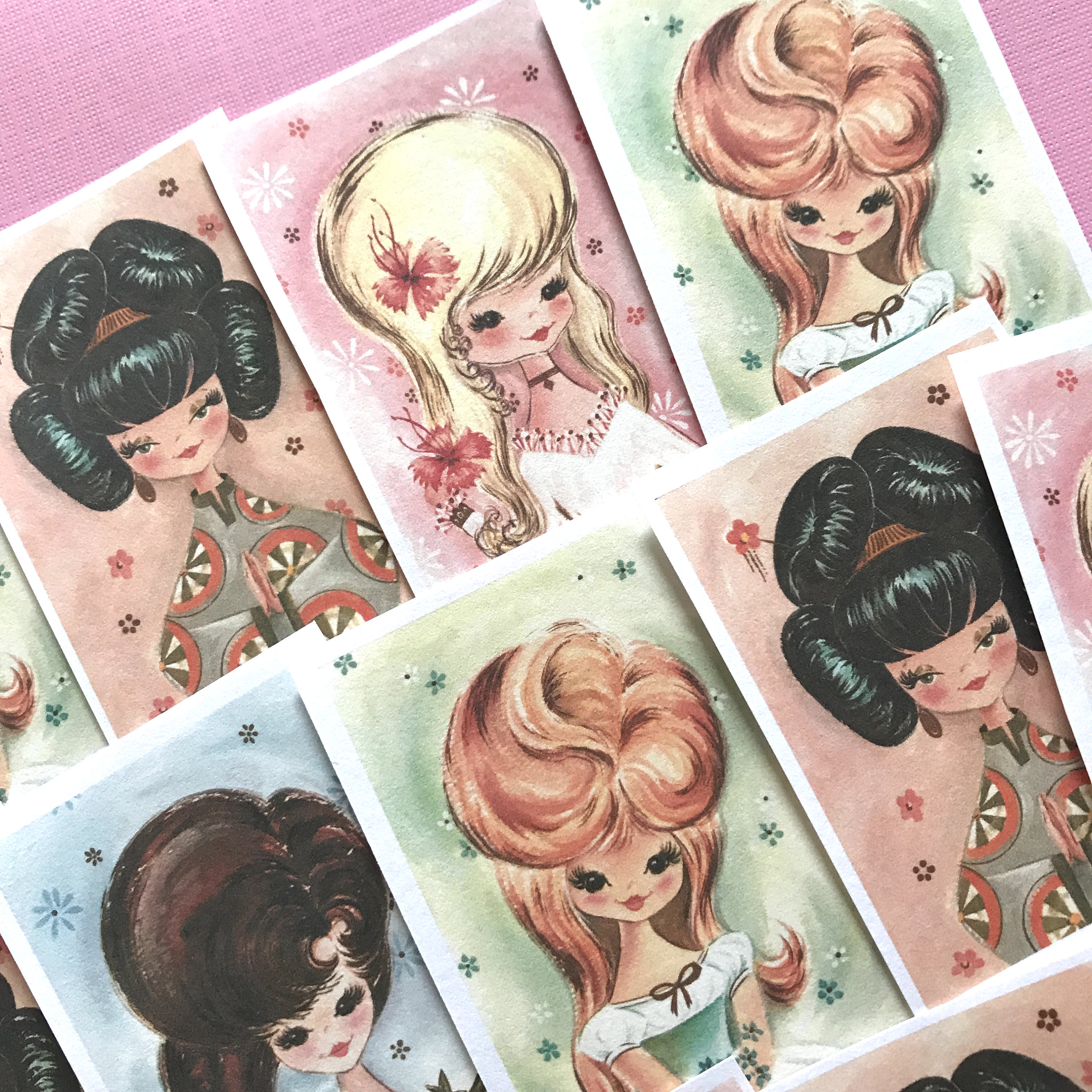 Vintage Ladies Stickers Set of 16 Handmade Stickers | Etsy