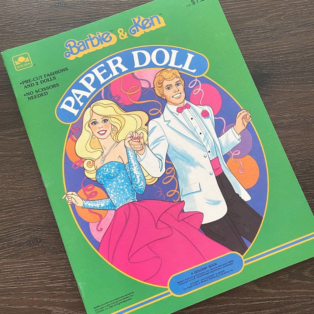 Vintage Unused Barbie & Ken Paper Doll Book - Uncut 80s Golden Children ...