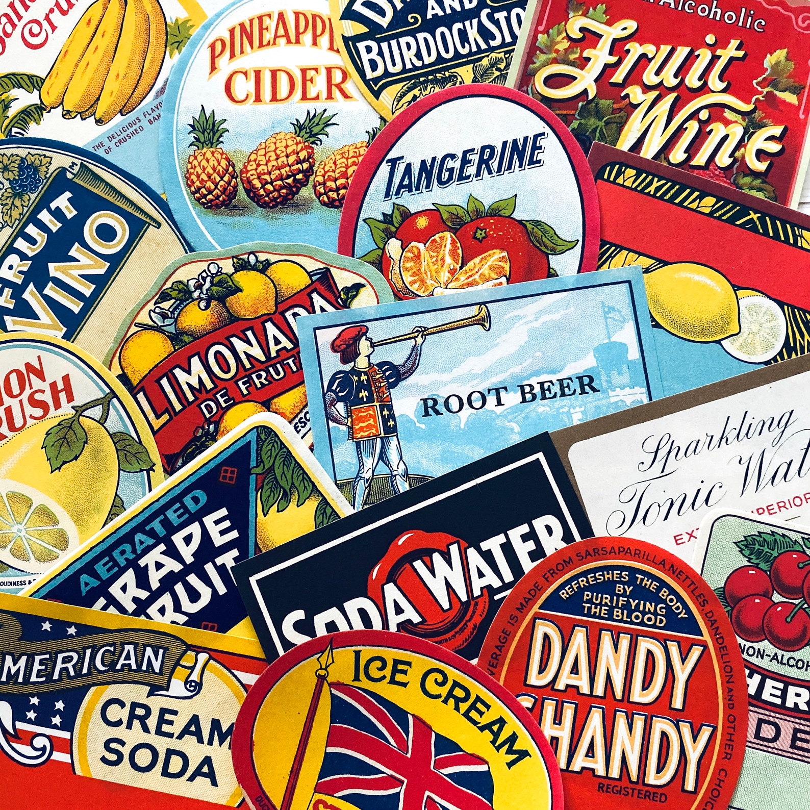 Vintage Labels Lot Set of 17 Vintage Paper Ephemera Paper | Etsy