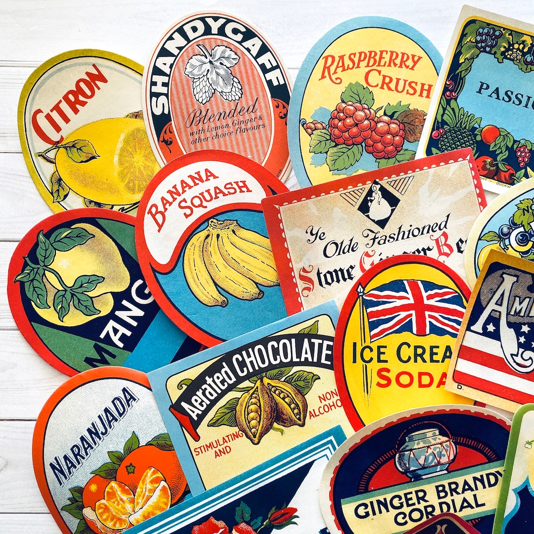 Vintage Labels Lot - Set of 16 - Vintage Paper Ephemera, Paper Pack ...