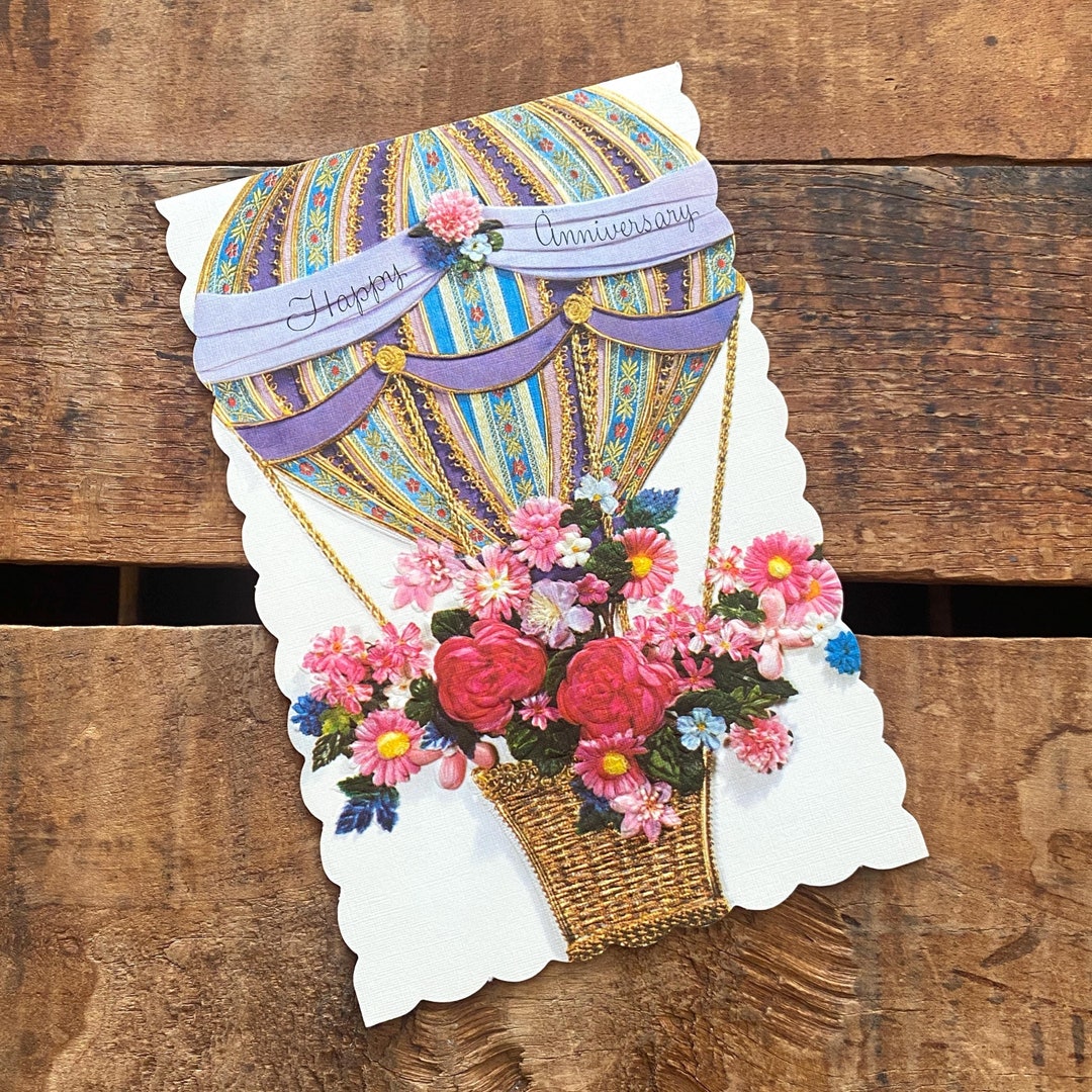 Vintage Unused Anniversary Card - Old Greeting Card, Paper Ephemera ...