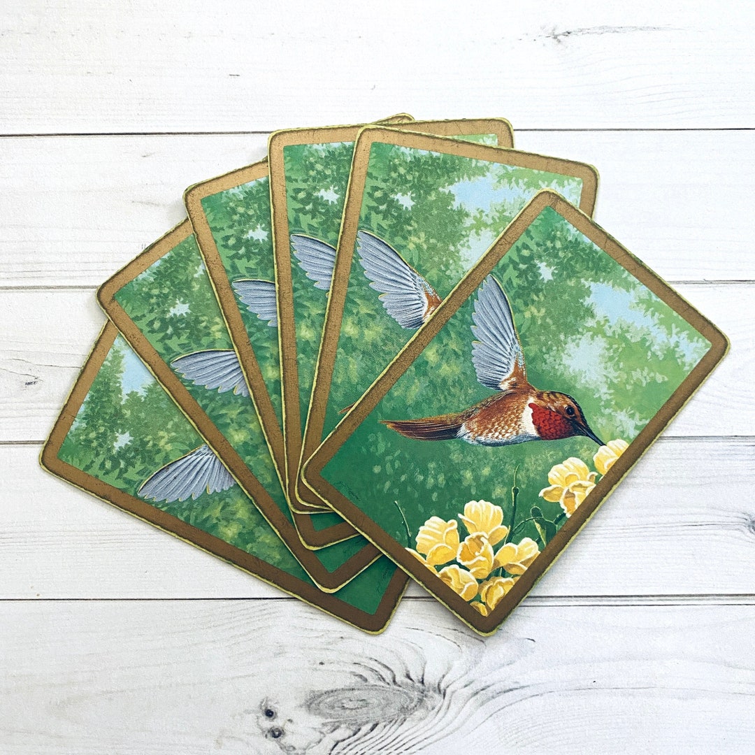 Vintage Hummingbird and Flowers in Nature Playing Cards - Set of 6 - Etsy