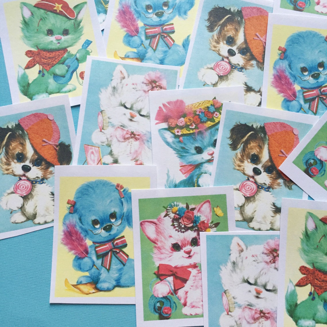 Cute Pastel Pets Stickers Set of 24 Handmade Stickers - Etsy