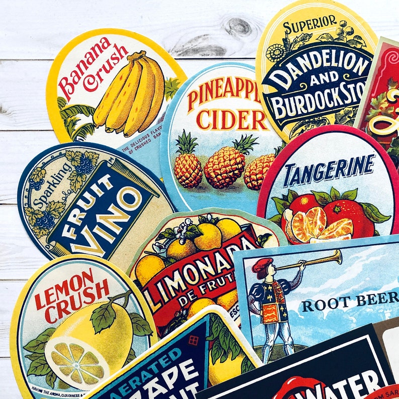 Vintage Labels Lot Set of 17 Vintage Paper Ephemera Paper | Etsy