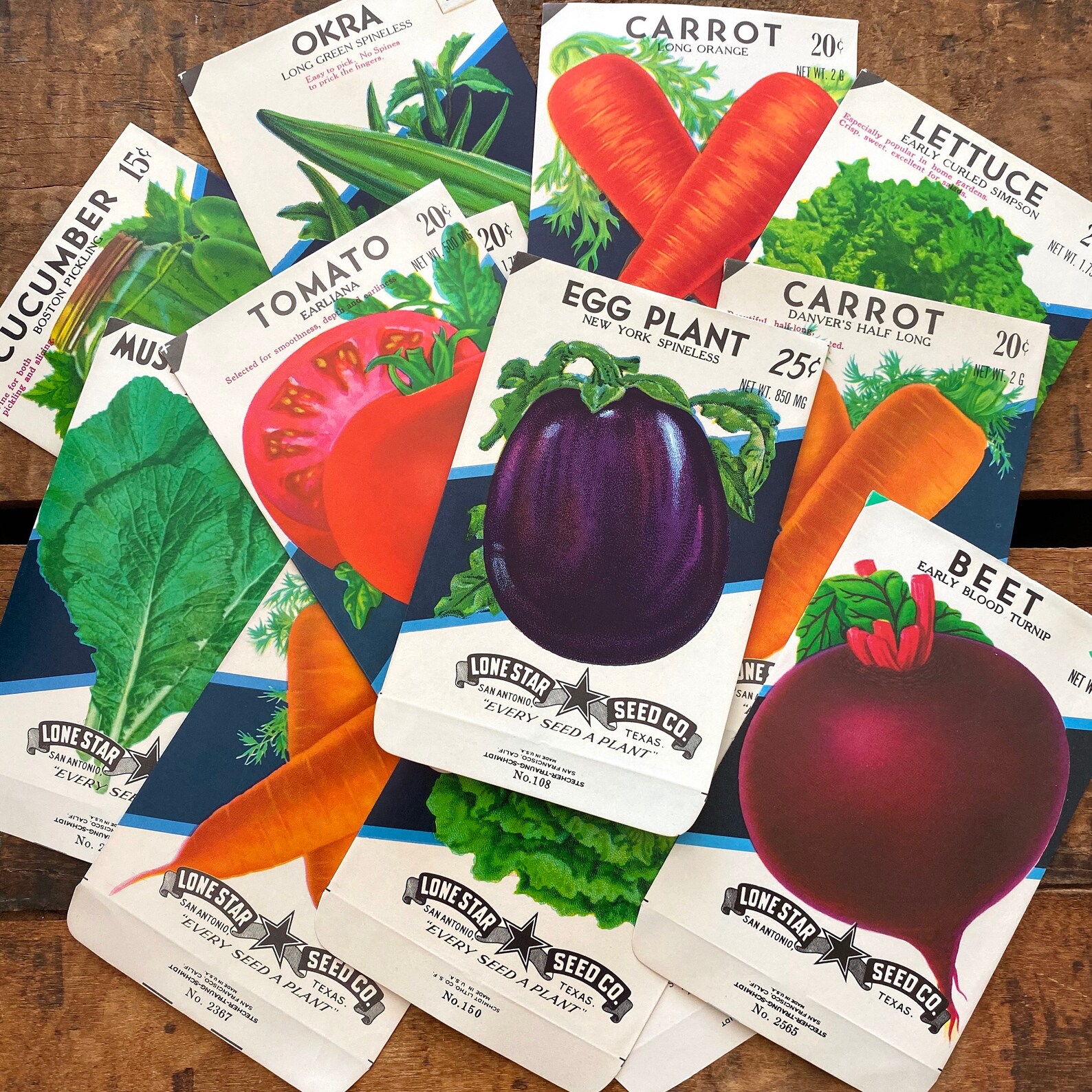 Vintage Vegetable Seed Packets EMPTY - Set of 13 - Vintage Ephemera ...