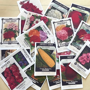 Seed Packet Stickers - Set of 24 - Handmade Stickers, Vintage Style ...