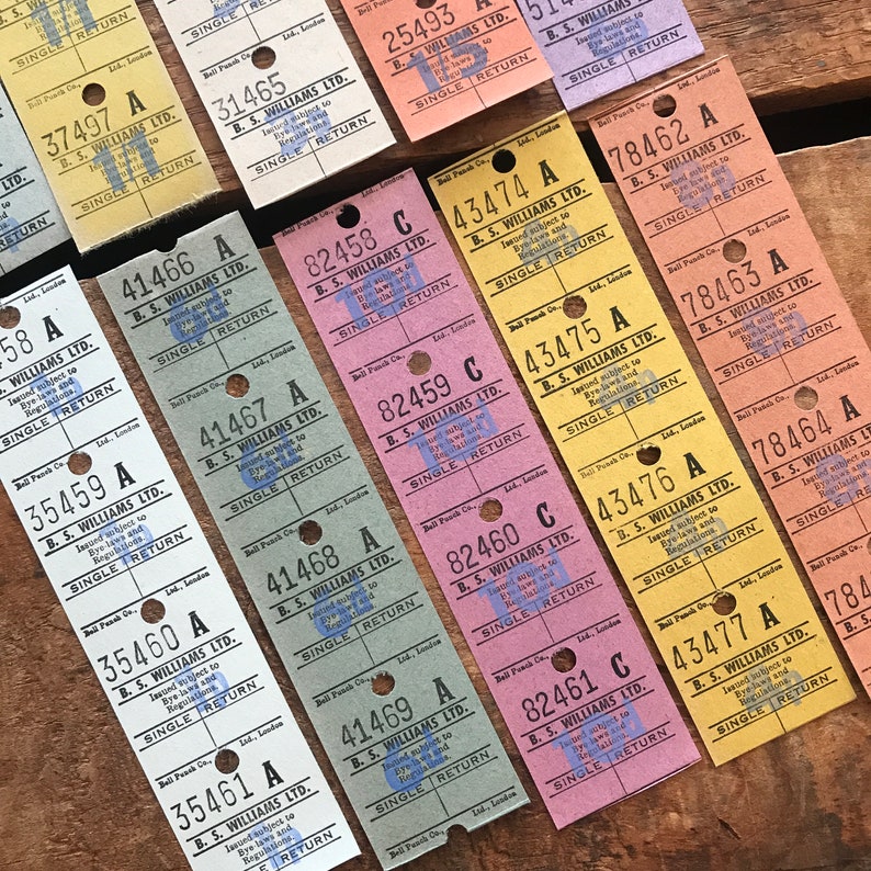 Vintage British Bus Tickets - 10 Strips - Vintage Tickets, Vintage ...