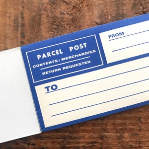 Vintage Dennison Parcel Post Labels Booklet - Book of 25 Labels ...