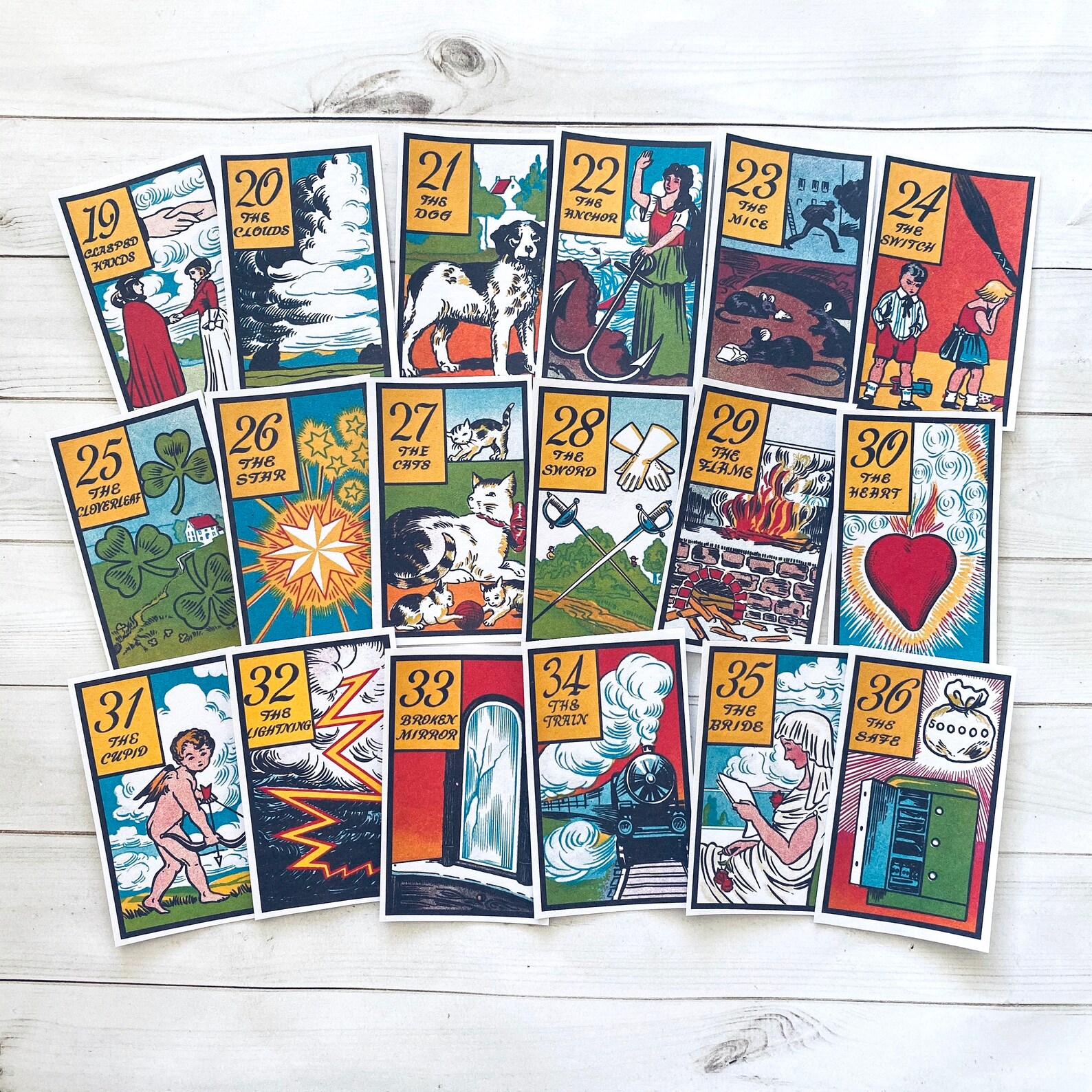 Vintage Tarot Card Stickers Set of 36 Handmade Stickers - Etsy
