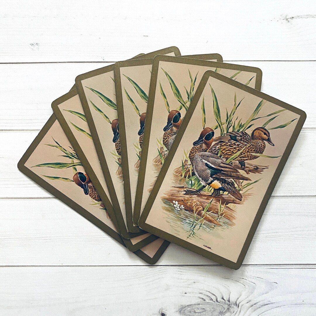 Vintage Duck Playing Cards - Set of 6 - Vintage Cards, Vintage Nature ...