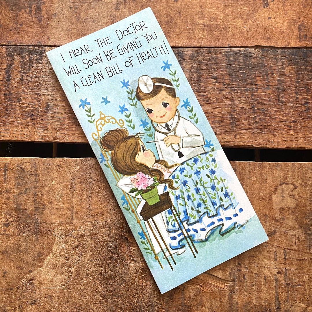 Vintage Unused Get Well Card - Old Greeting Card, Paper Ephemera, Junk ...