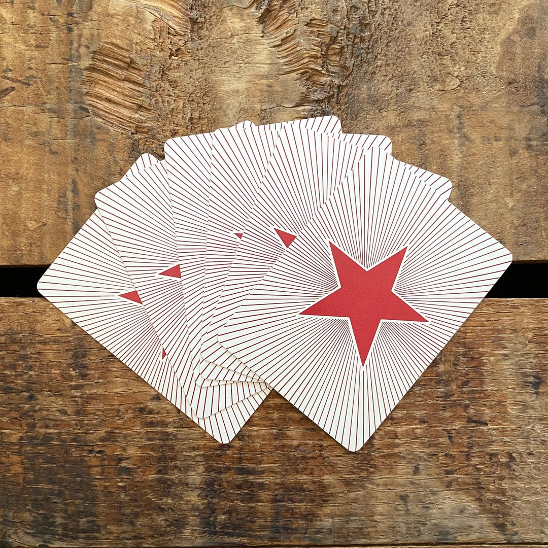 Vintage Playing Cards - Set of 6 - Vintage Pattern Cards, Old Star ...