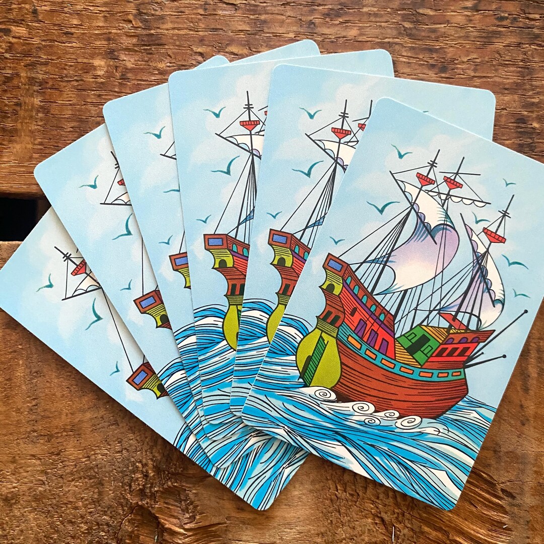 Vintage Nautical Ship Playing Cards - Set of 6 - Etsy