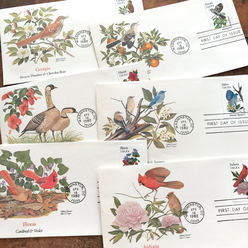 Vintage Bird Envelopes Random Set of 5 Vintage Paper | Etsy