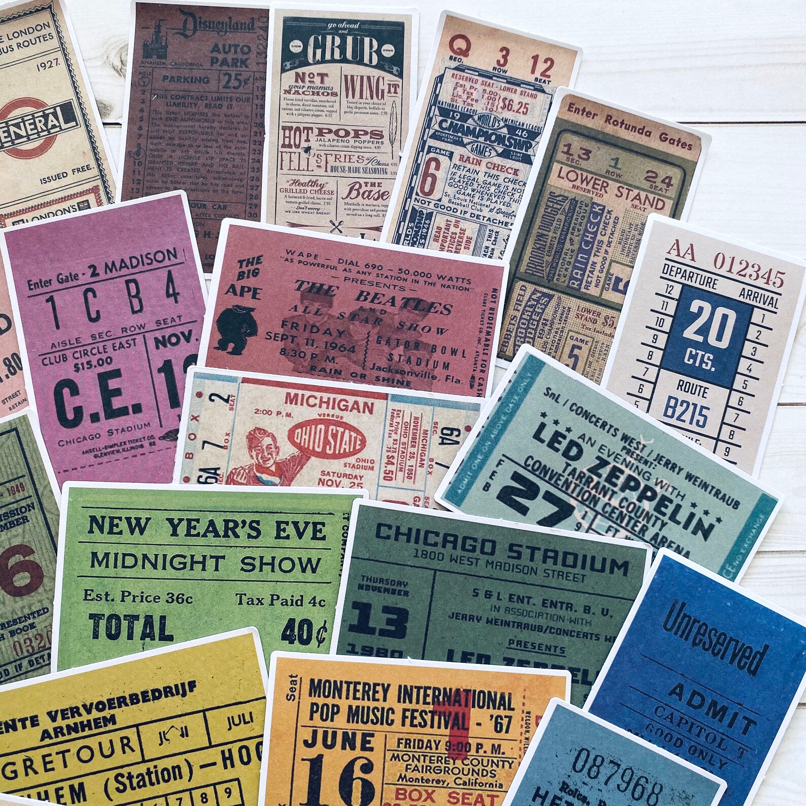 Ticket Stickers Set of 30 Ticket Ephemera Junk Journal | Etsy
