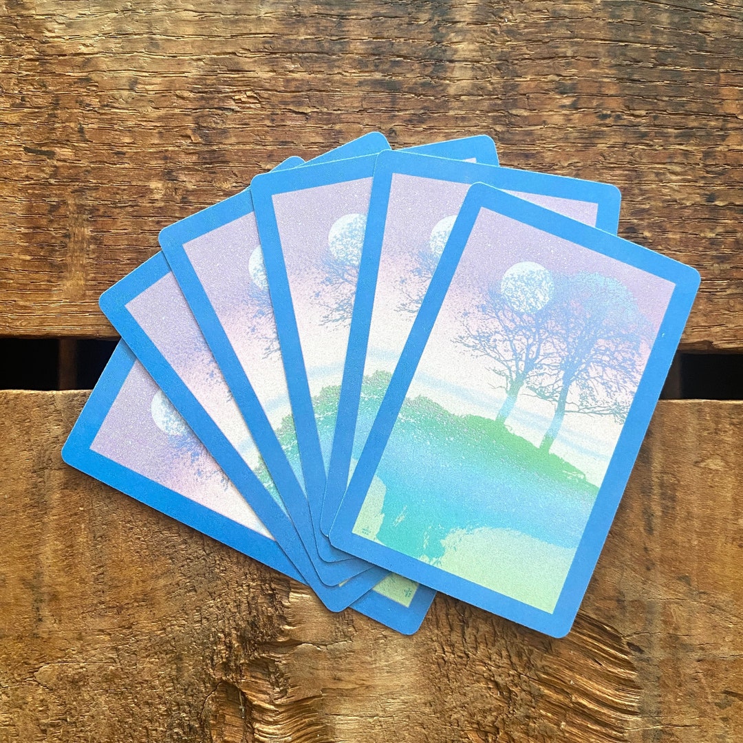Vintage 80s Blue Landscape Nature Playing Cards - Set of 6 - Etsy