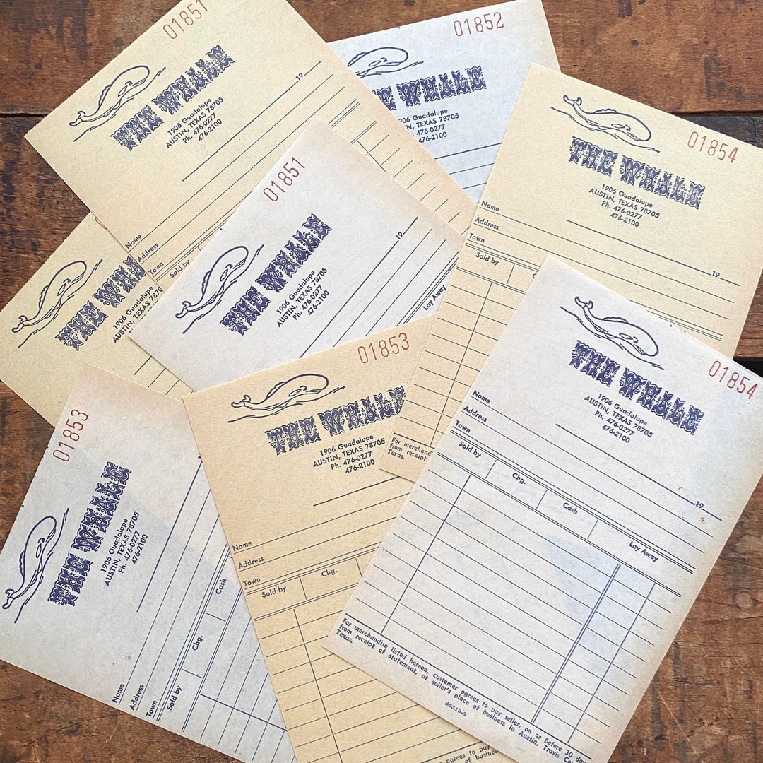 Vintage Receipts - Set of 8 - Vintage Paper Ephemera, Junk Journal ...
