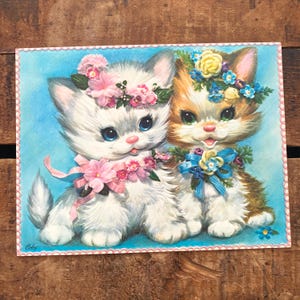 Vintage Unused Coby Get Well Card - Kitten Cat - Paper Ephemera, Junk ...