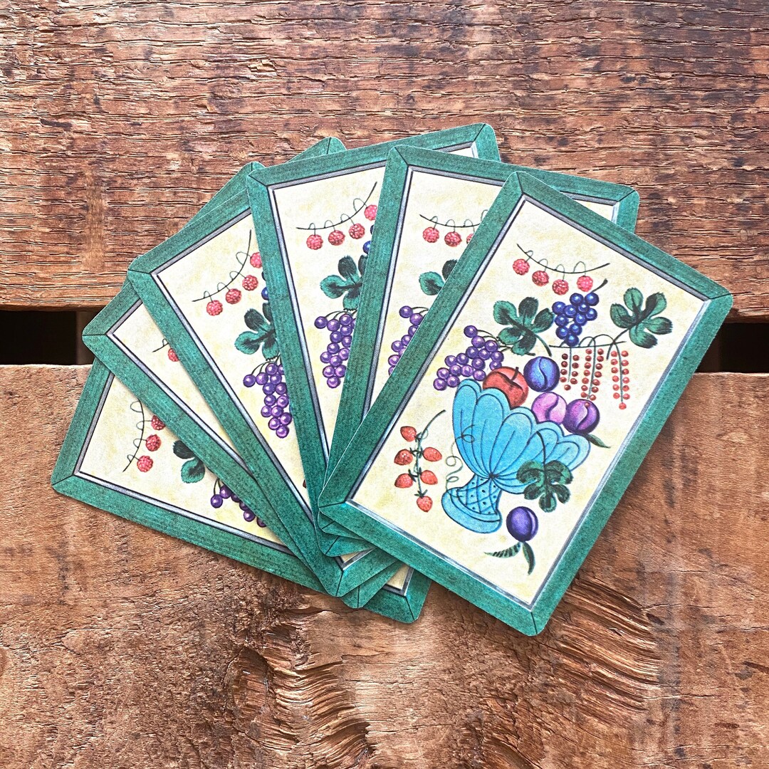 Vintage Fruit Playing Cards - Set of 6 - Vintage Cards, Scrapbooking ...