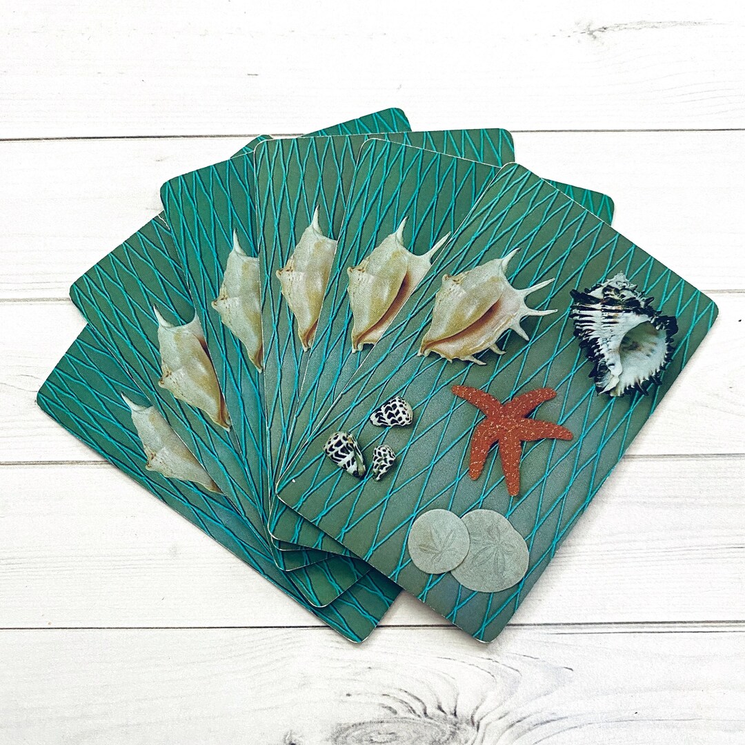 Vintage Shell Playing Cards Set of 6 Vintage Cards - Etsy