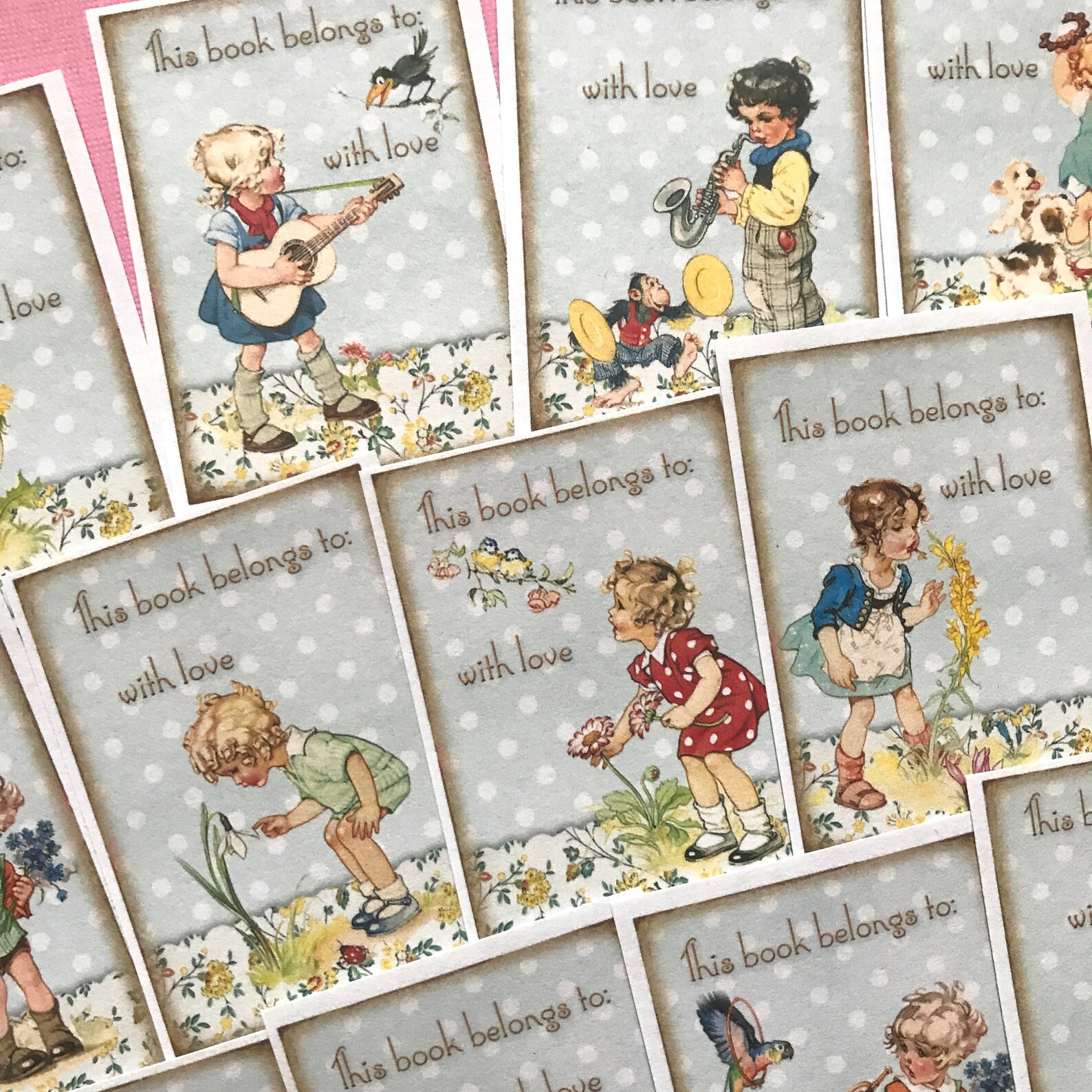 Bookplate Stickers Set of 18 Handmade Stickers Vintage - Etsy