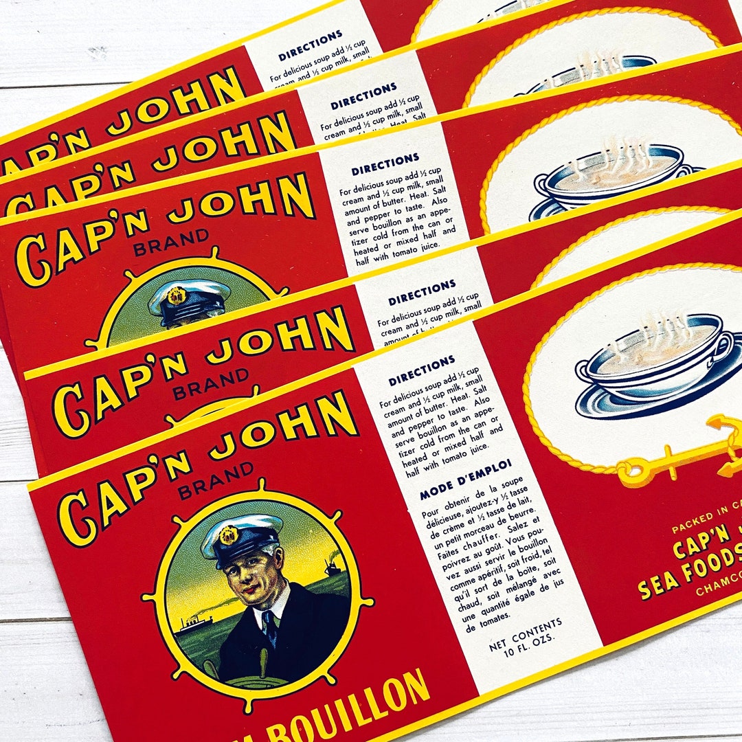 Vintage Food Labels - Set of 5 - Vintage Labels, NOS Labels, Junk ...