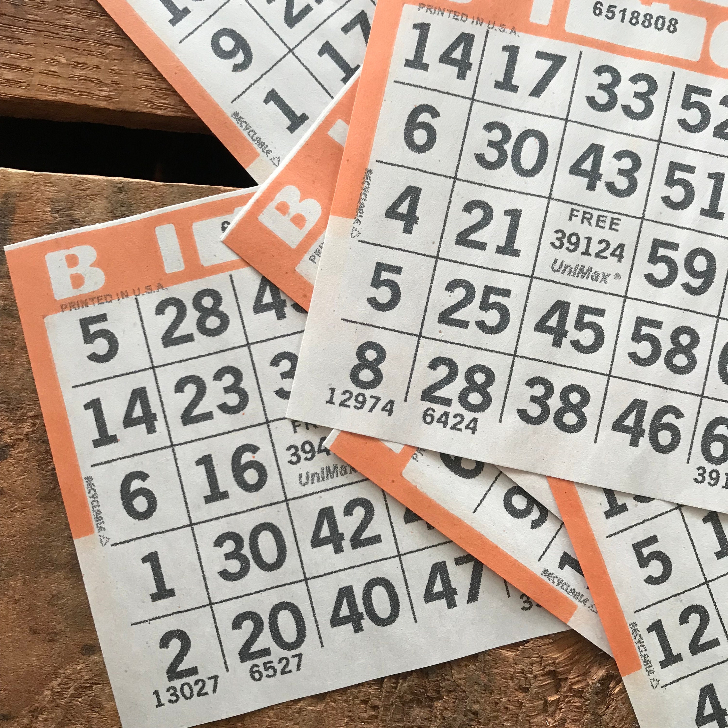 Orange Bingo Cards Set of 20 Bingo Sheets Junk Journal | Etsy