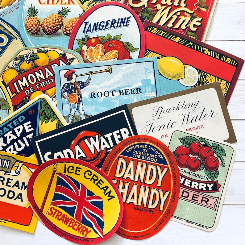 Vintage Labels Lot Set of 17 Vintage Paper Ephemera Paper | Etsy