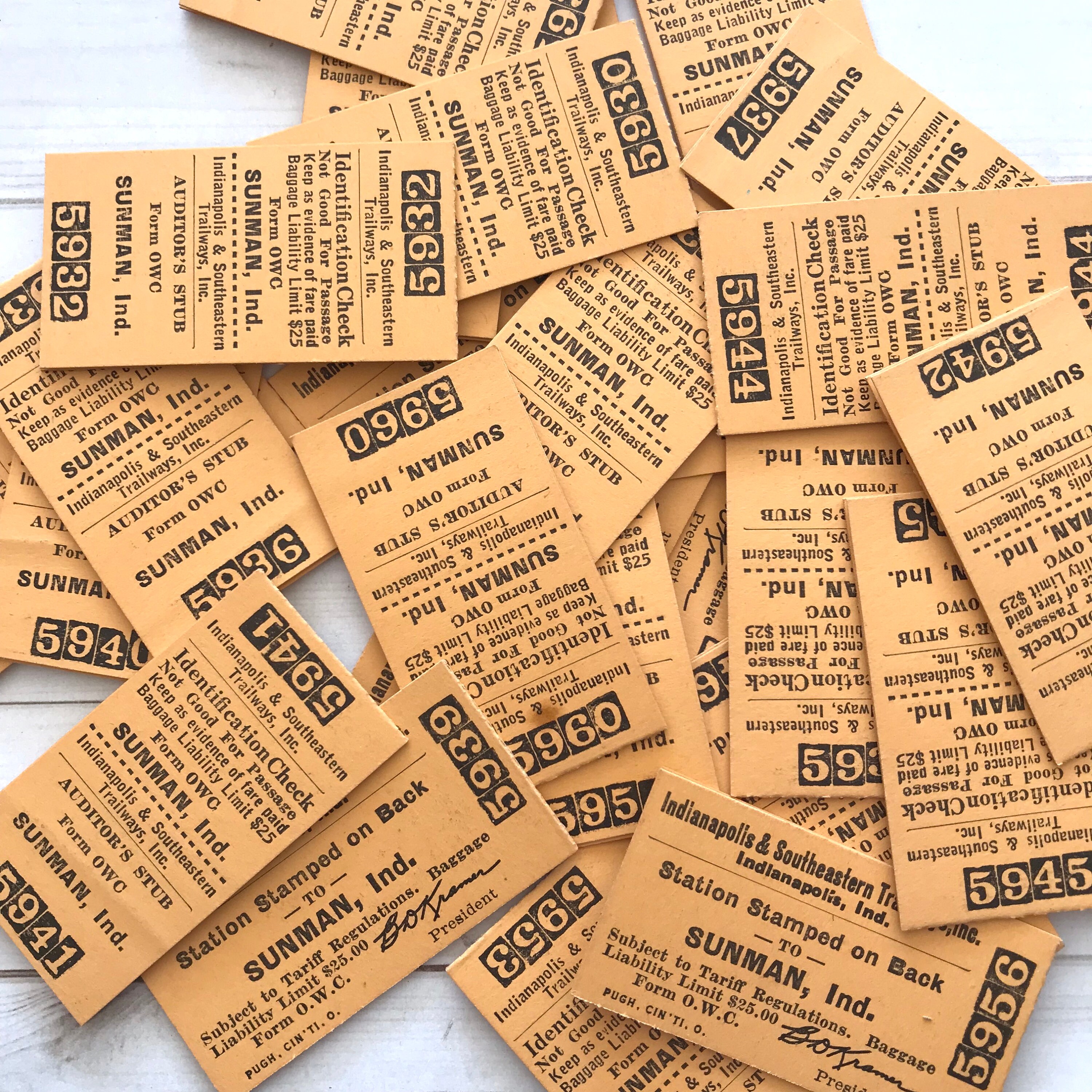 Vintage Railroad Tickets Set of 5 Vintage Tickets Vintage | Etsy