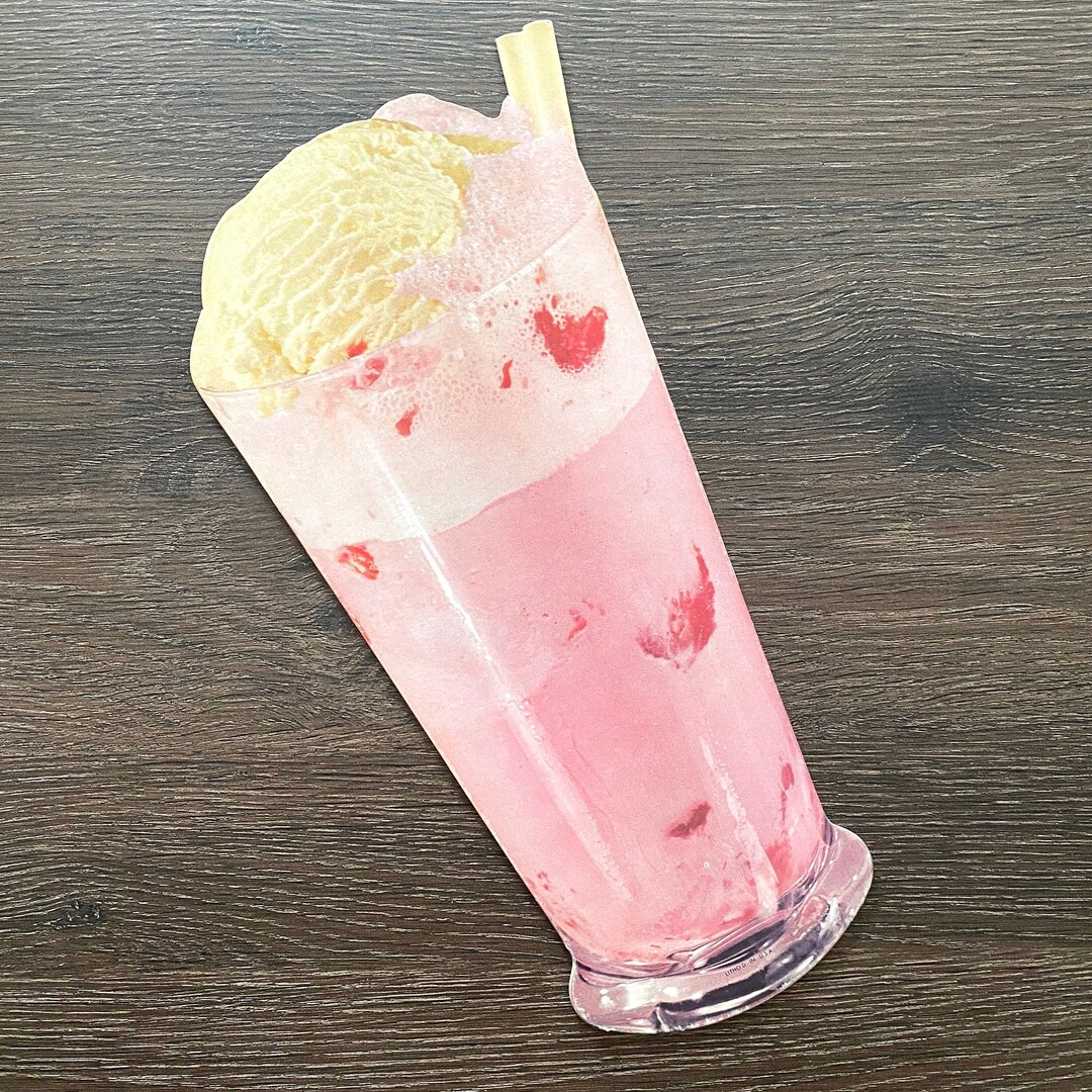 Vintage Strawberry Float Cardboard Die Cut - NOS Vintage Novelty Ice ...