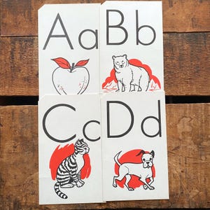 Vintage 1950s Milton Bradley Alphabet Flash Cards Full Alphabet, 26 ...