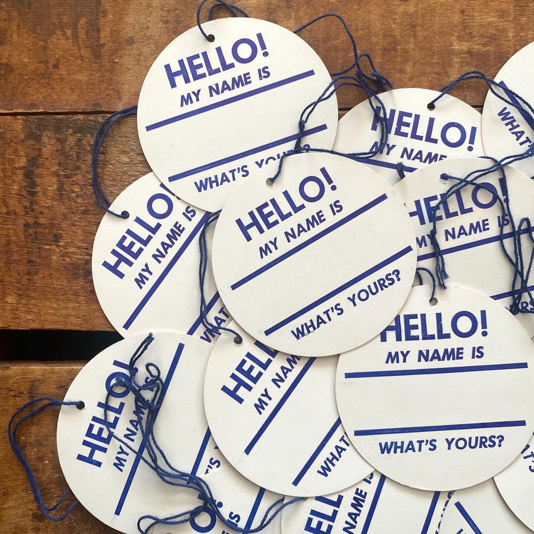 Vintage Rare Dennison "hello My Name Is" Name Tags - Set of 6 - Old ...