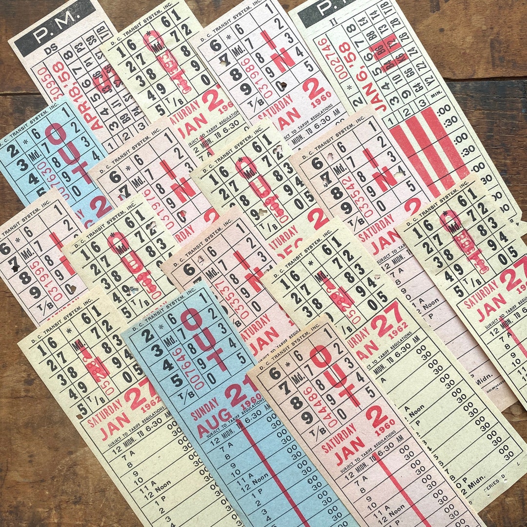 Vintage Transit Tickets - Set of 16 - Ticket Stubs, Paper Ephemera, Old ...
