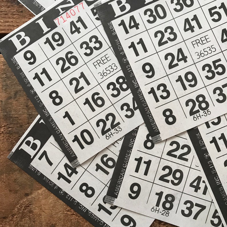 Black Bingo Cards Set of 20 Bingo Sheets Junk Journal | Etsy